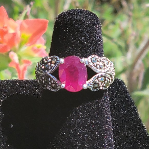 JTV | Jewelry | Nwot 925 Silver Ring With An Oval Ruby Stone | Poshmark
